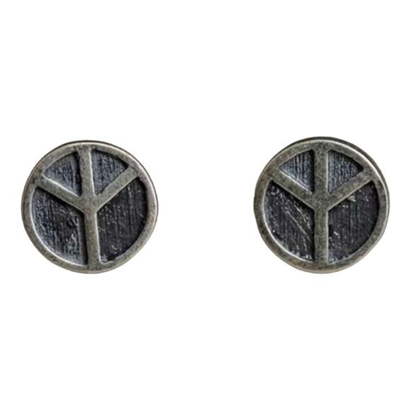 Jewelry | Retroengraved Peace Sign Stud Earringsunisex Bohemian | Poshmark